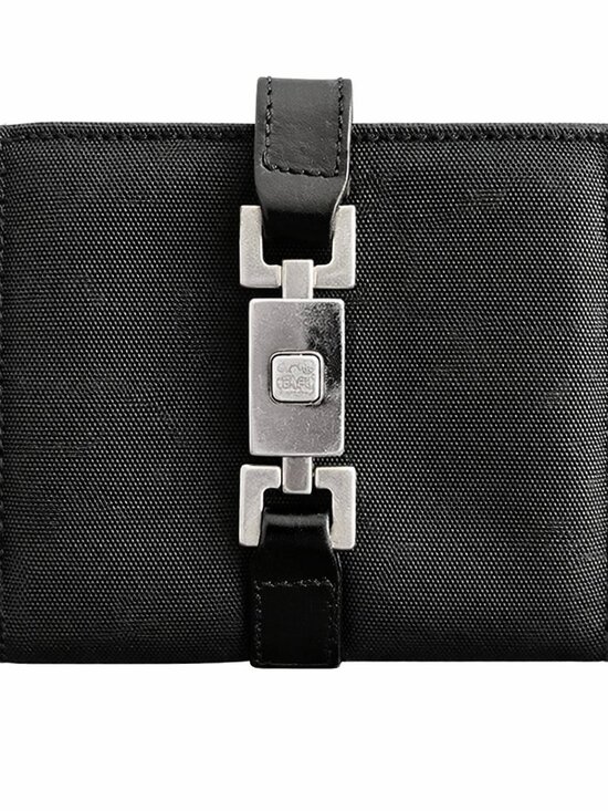 Gucci | Bags | Vintage Gucci Jackie Walletblack Canvas Leather ...